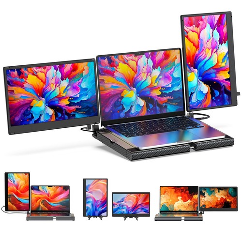 Laptop Screen Extender Kwumsy S2 Triple Monitor Extender Ultra Slim 14 ...