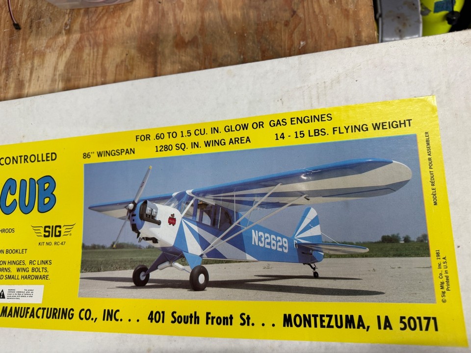 Rare Hazel Sig r/c CLIPPED WING CUB 1/4 scale kit NEW! | eBay