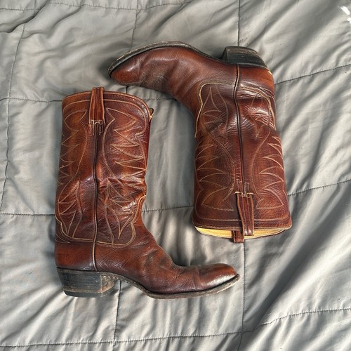 Vintage 90s R.J. Foley Brown Leather Cowboy Boots Men’s 11D | eBay