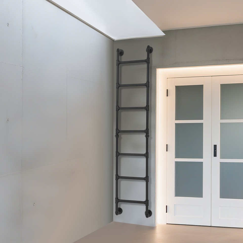 Wall Mounted 7 Steps Ladder For Attic Bunk Bed Metal Climbing Escape ...