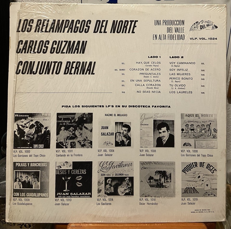 Los Relampagos Del Norte , Carlos Guzman , Conjunto Bernal LP MEGA RARE ...