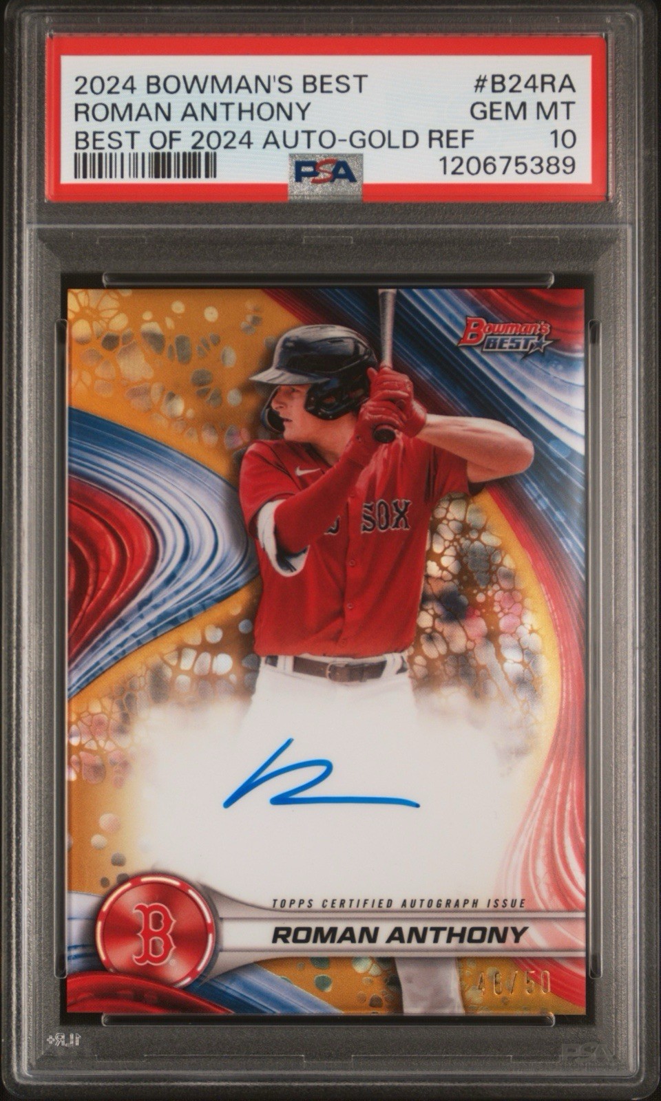2024 Bowmans Best Roman Anthony Gold Refractor Auto /50 PSA 10 | eBay