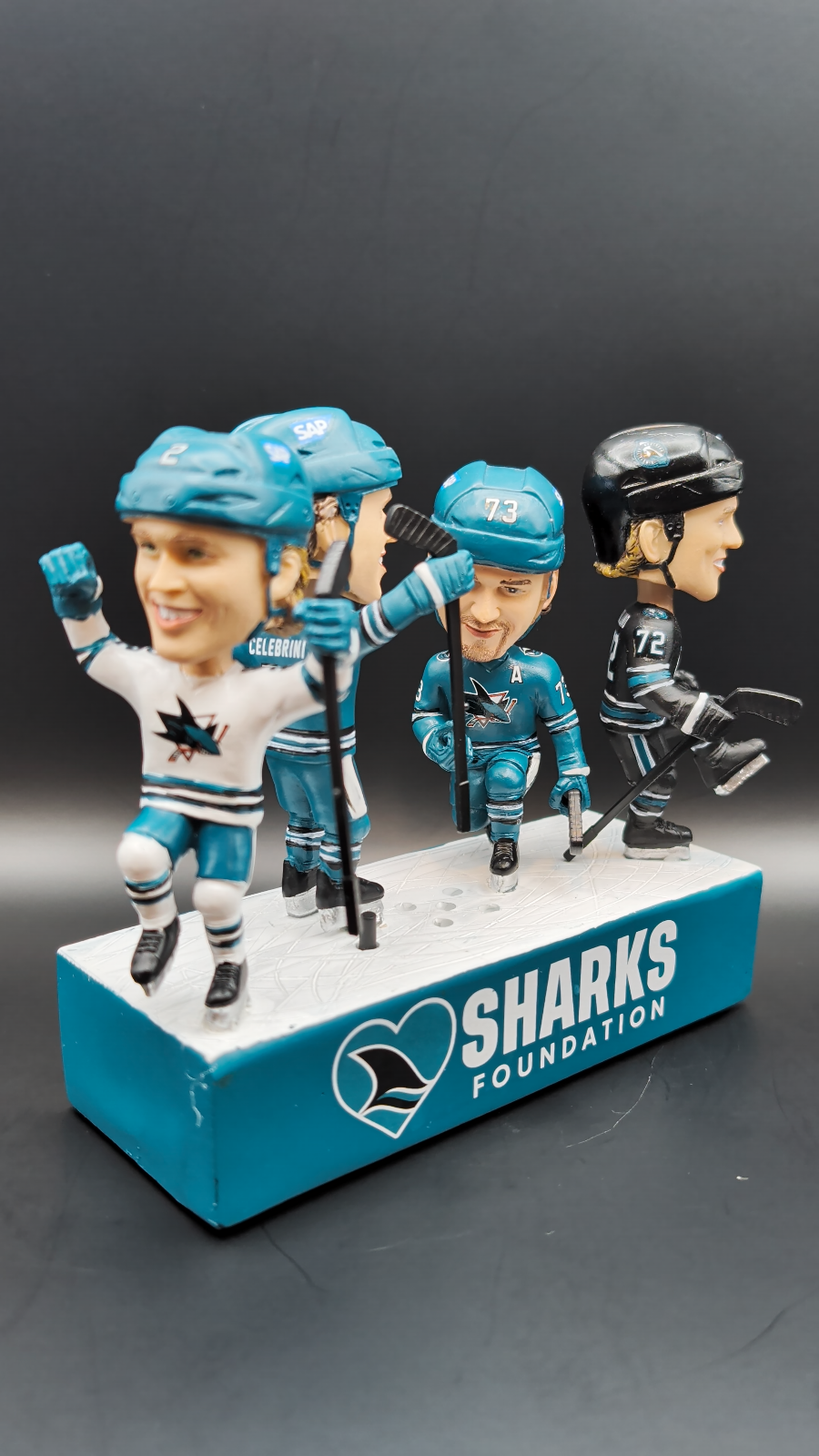 San Jose Sharks 4-man Bobblehead - Eklund / Celebrini / Taffoli / Smith ...