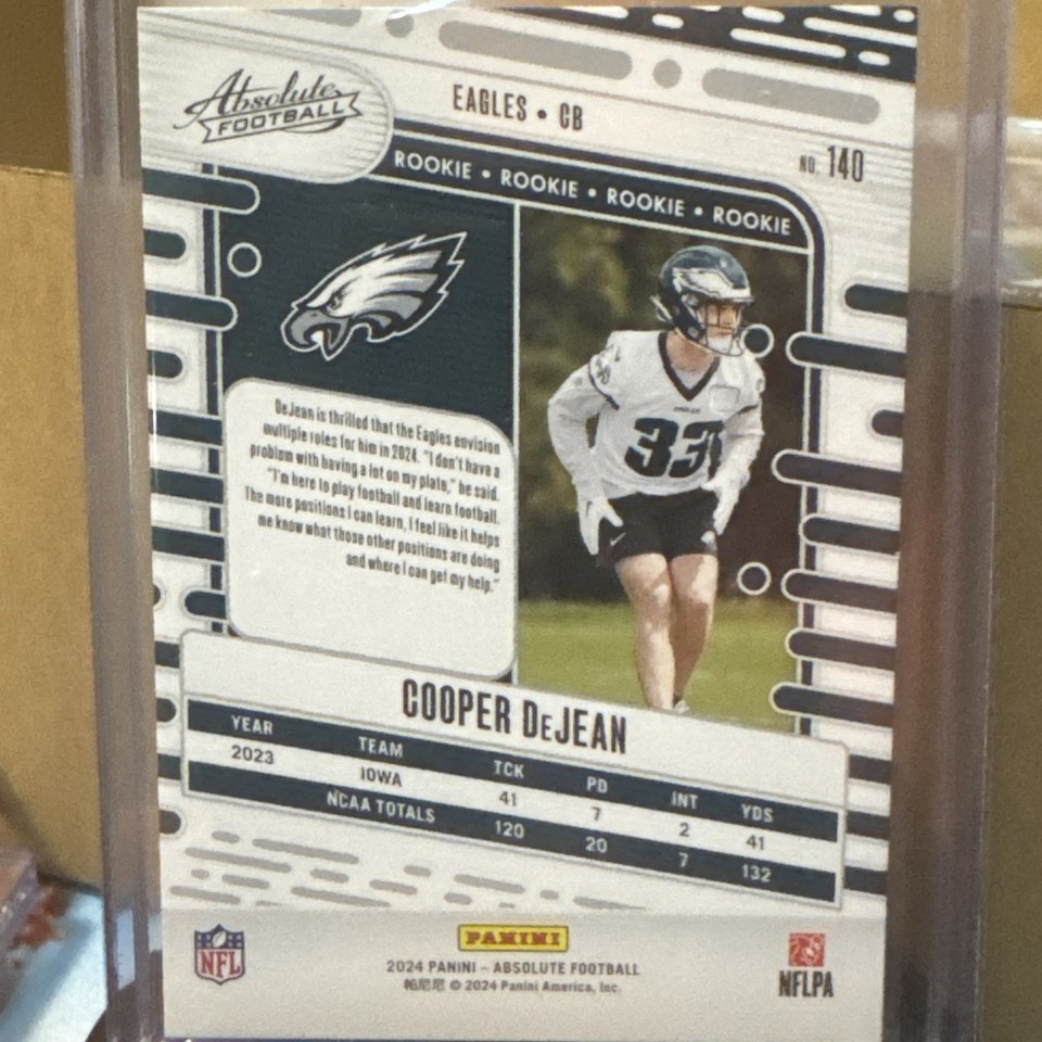 2024 Panini Absolute Football Eagles Cooper DeJean Rookie Spectrum Holo ...