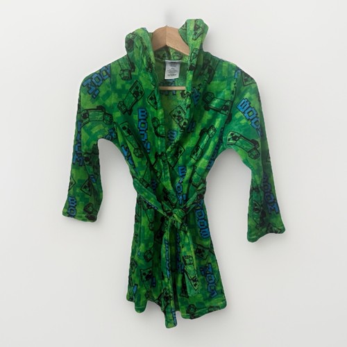 Boy's Minecraft TNT Creeper Fleece Sleeper Bath Robe & Belt Size 8 ...