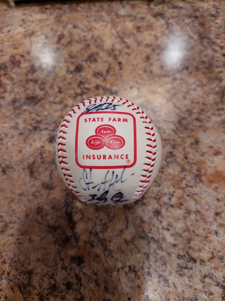 Old Square State Farm Logo Normal Illinois Cornbelters Autographed ...