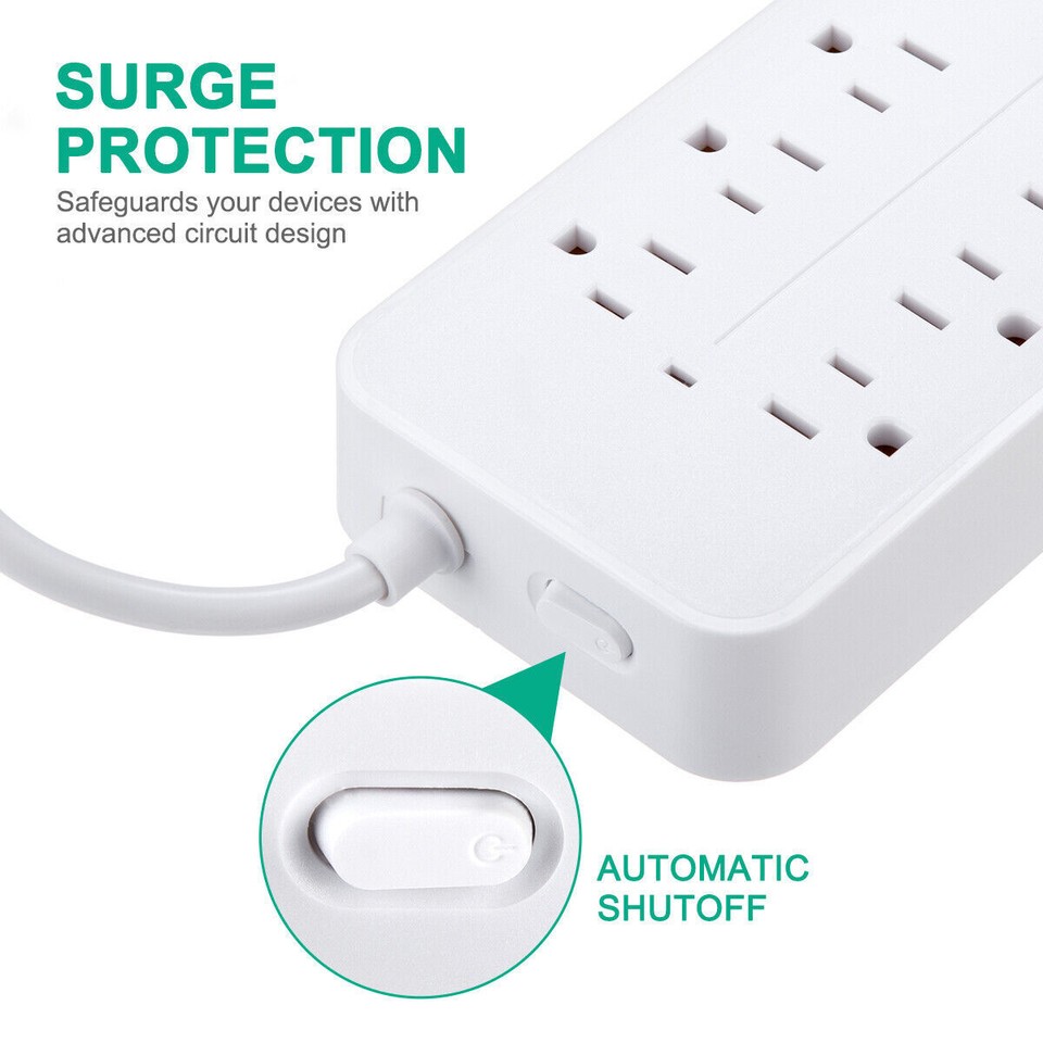 Power Strip Surge Protector Extension Cord with Multi Outlets USB Ports ...
