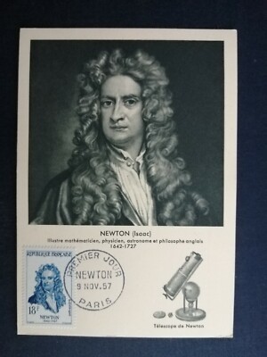 Frankreich Premier Tag FDC Yvert 1136 Newton Stargazer 18F Paris 1957 ...