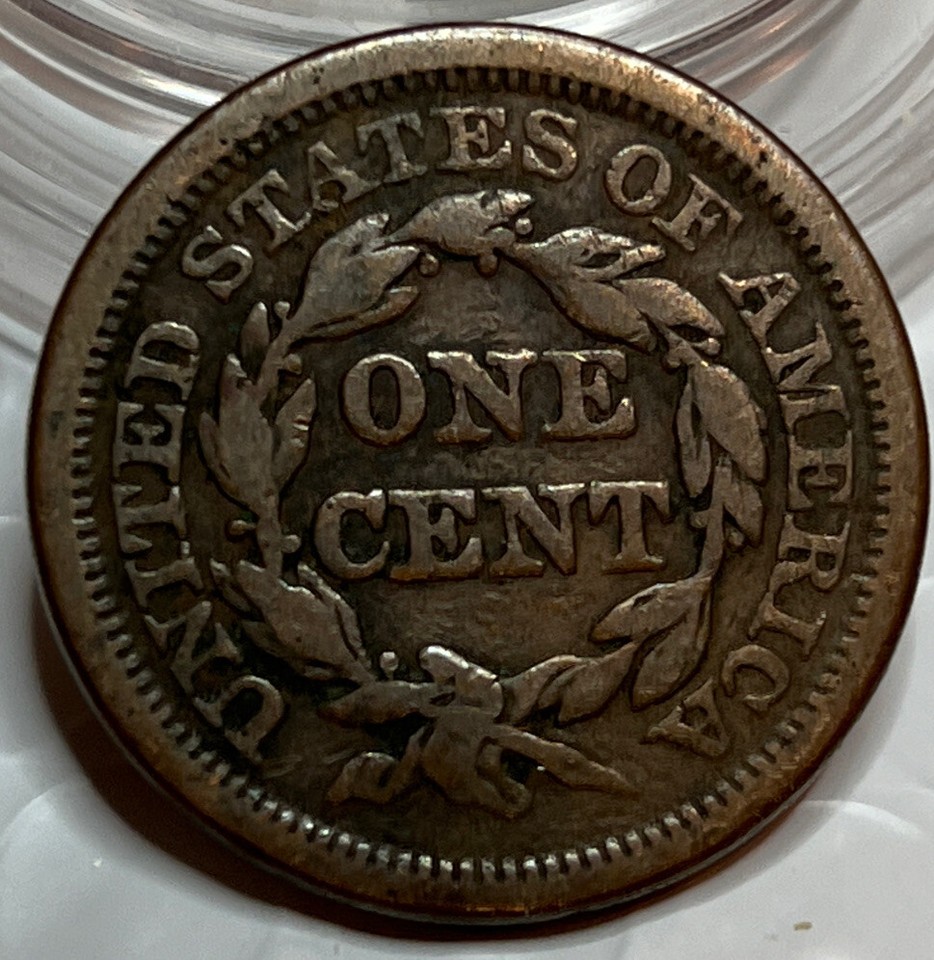 1846 Braided Hair Large Cent VG Tall Date A2 Free Shipping With Five ...