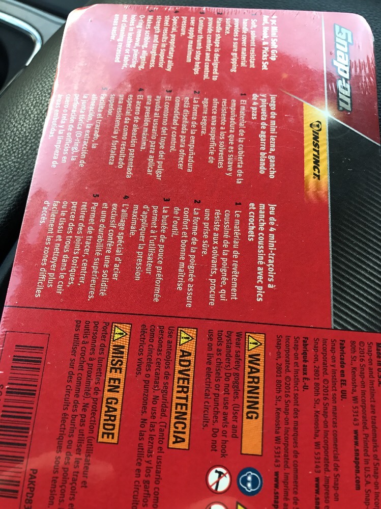 Snap On sgasa204cg 4 piece soft grip mini pick set sealed green | eBay