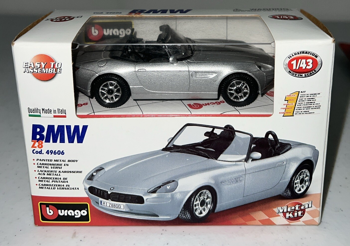 Vintage Burago BMW Z8- Diecast Metal Kit (Already Assembled) 1:43 -Made ...