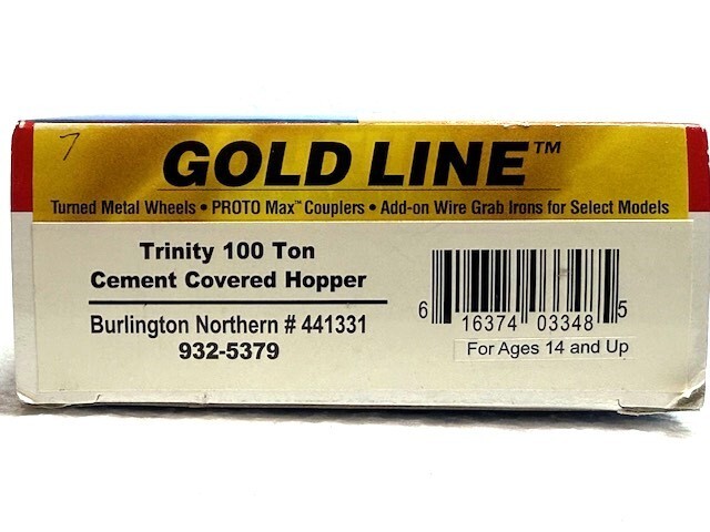 Walthers HO #932-5379, Trinity 100 Ton Cement Covered Hopper BN #441331 ...