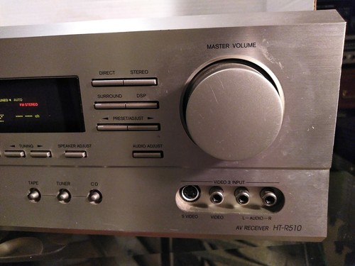Silver ONKYO HT-R510 6.1 Channel WRAT Amplifier AM-FM A/V 600W Receiver ...