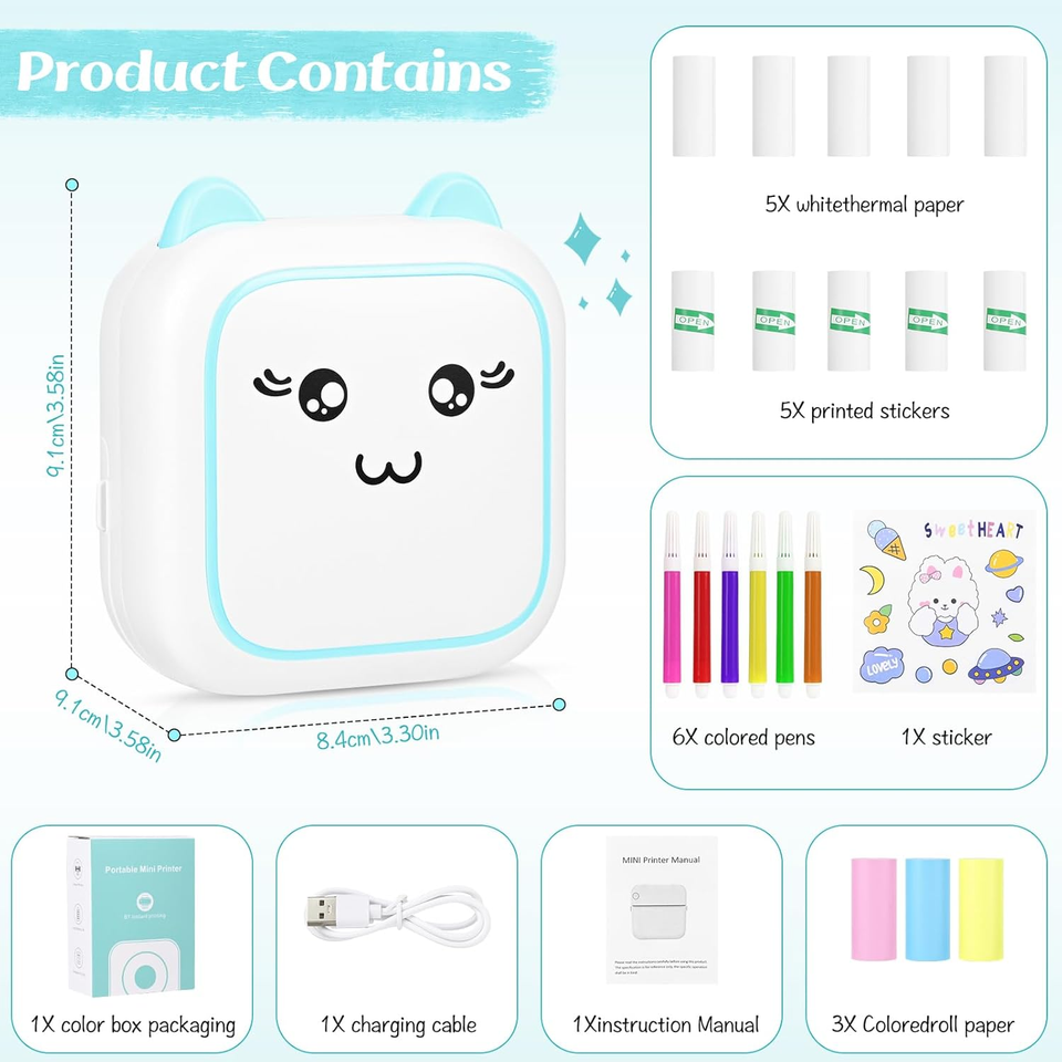 Mini Stampante Termica, Stampante Fotografica Wireless Bluetooth ...