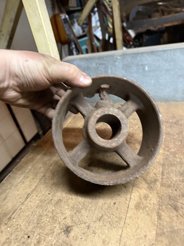 Antique Farm Tractor Hit & Miss Gas Steam Engine Flat Belt Pulley Wheel ...