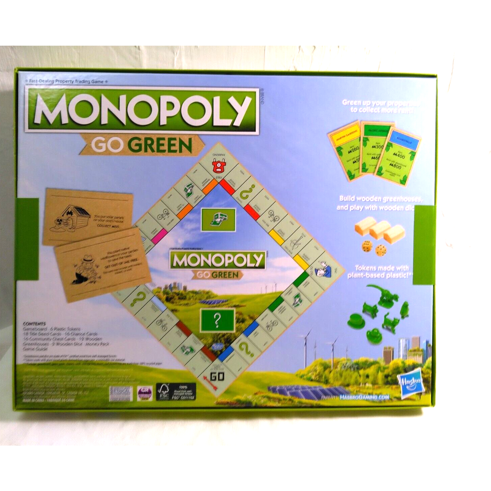 Monopoly: Go Green Edition Board Game for Families Ages 8 and Up - New ...