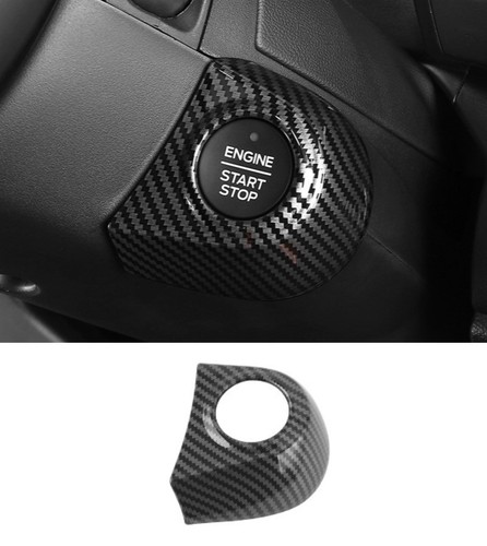 Carbon Fiber Print Engine Start Button Frame Overlay Cover Fits 24-26 ...