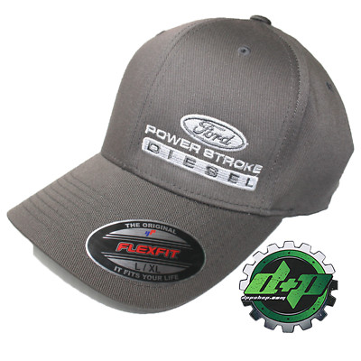 Ford Powerstroke hat ball cap fitted flex fit flexfit stretch Charcoal ...