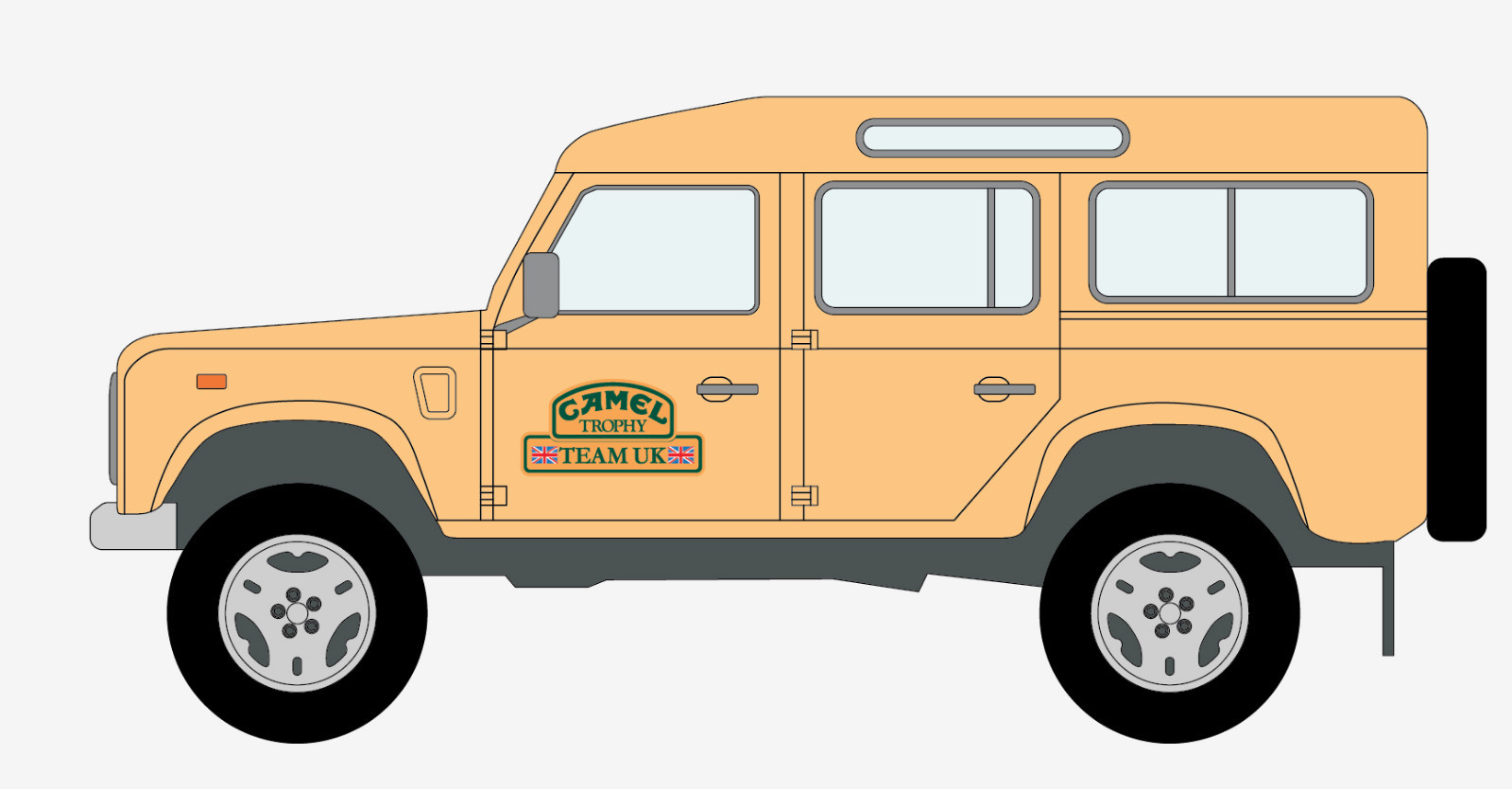 CAMEL TROPHY Team UK 4X4 LARGE STICKERS DECALS Land Rover Defender ...
