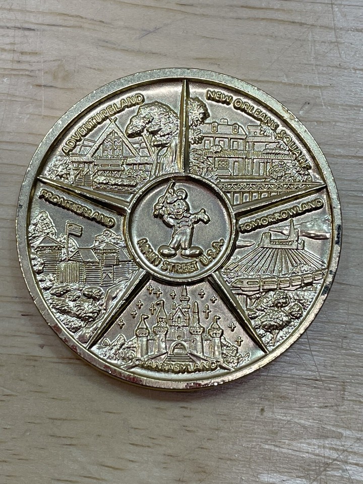 DISNEYLAND Coin Token Medallion 5 Lands & Main Street Walt Disney ...