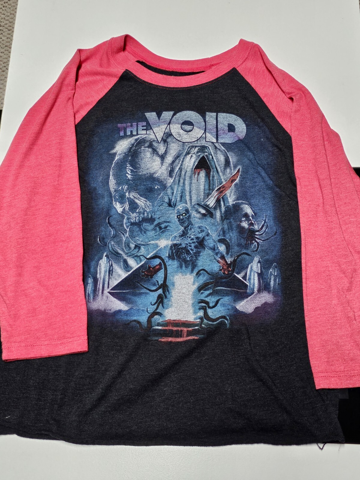 Cavity Colors The Void horror movie baseball Raglan t… - Gem