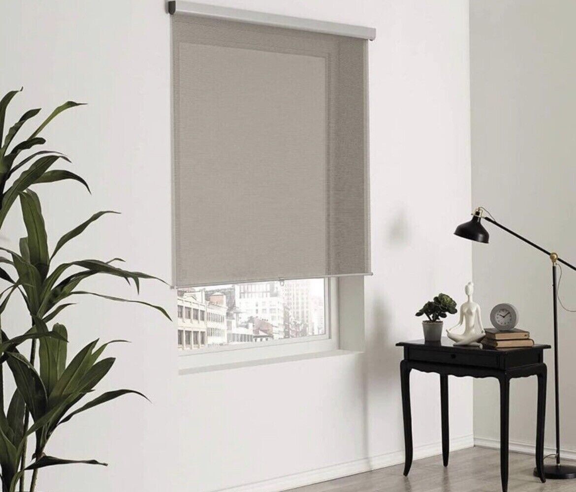 Brielle Home Open Weave Cordless Roller Shade, 27 x 66, Natural | eBay