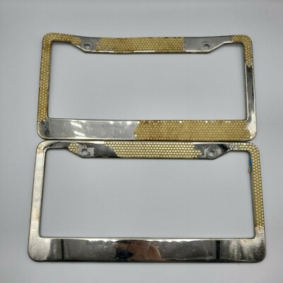 2x Silver Metal License Plate Frames | eBay