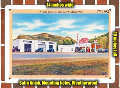 Metal Sign - Utah Postcard - Western Service Station Inc., Wendover ...