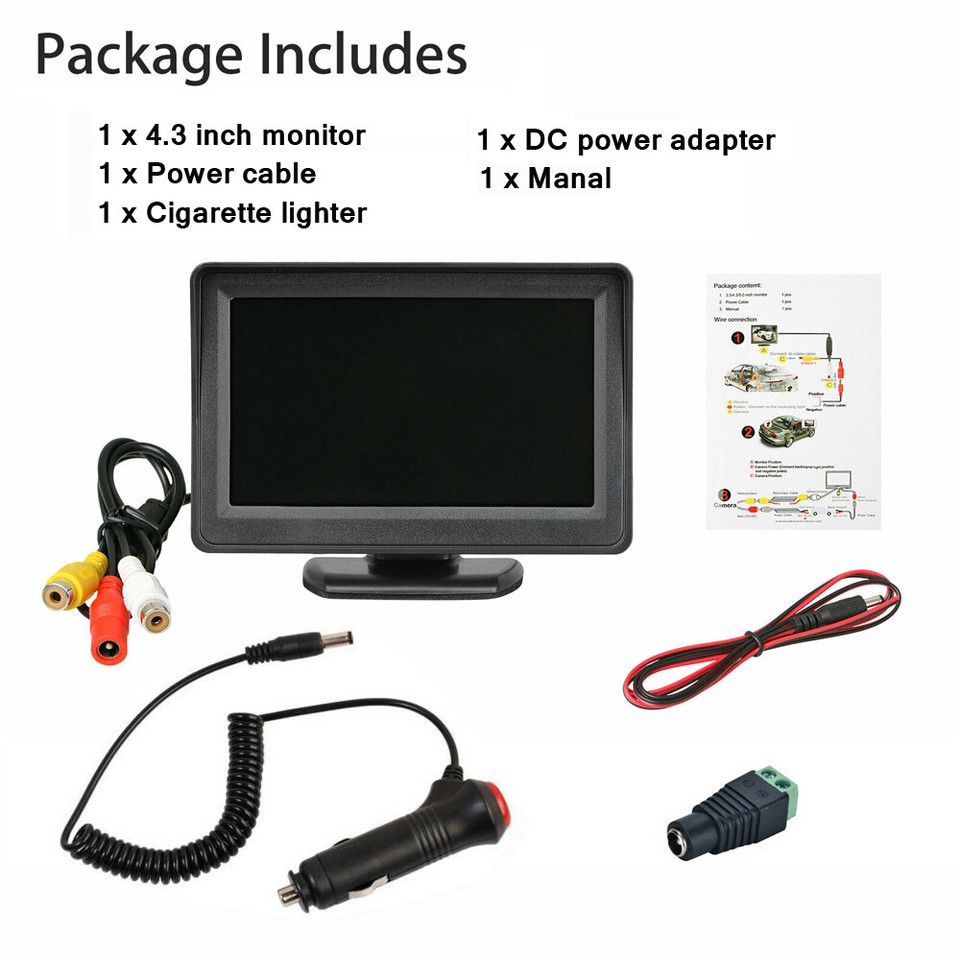 Backup Camera Wireless Car Rear View HD Parking System Night Vision+4.3 ...