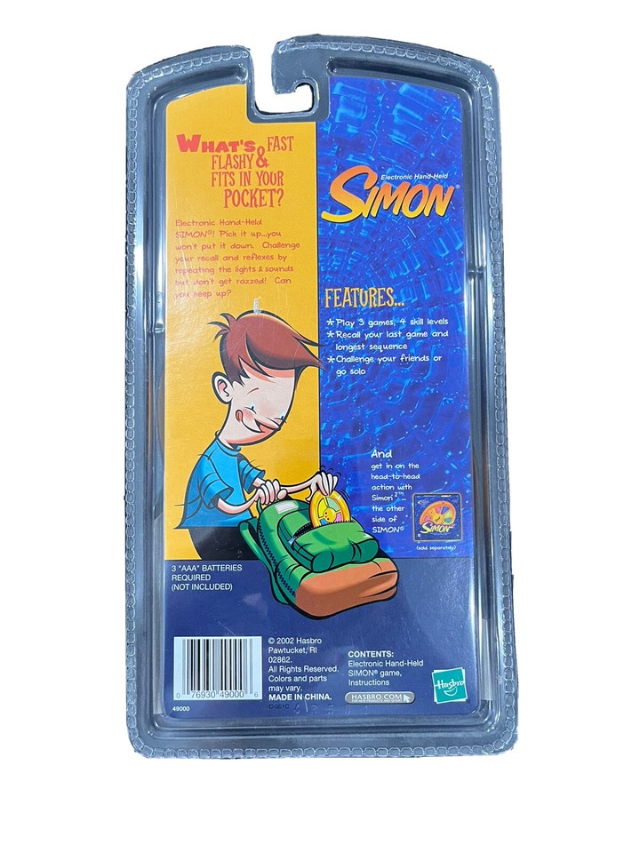 VINTAGE Hasbro 2002 Electronic Simon Mini Handheld Game 25th ...