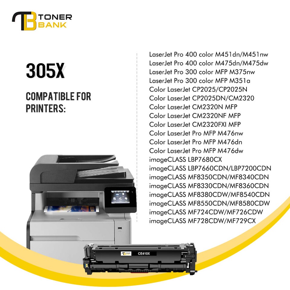 10PK For HP CE410A -3A 305A LaserJet Pro 400 Color M451dn M475dn Toner ...