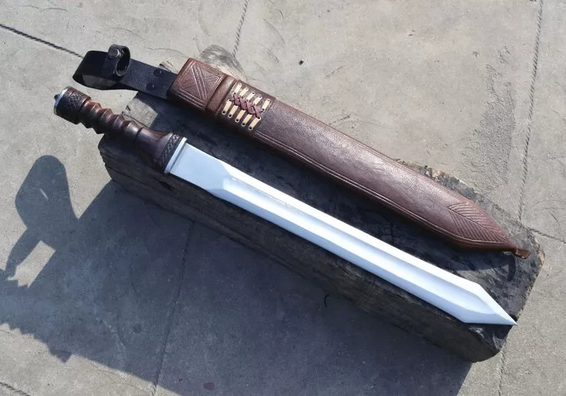 Custom Handmade Carbon Steel Blade Roman Gladius Sword Hunting Combat ...