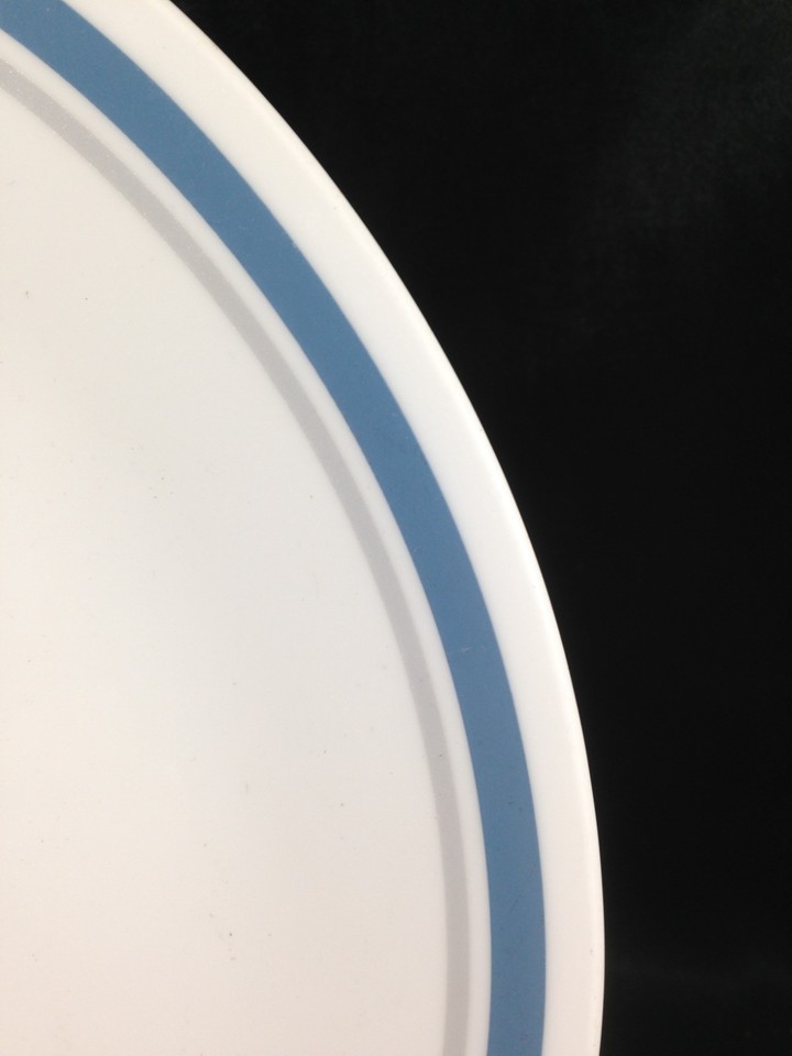 Vintage Corelle Indigo Blue Gray Stripe Dinner Plates Set of 3 CORIND ...