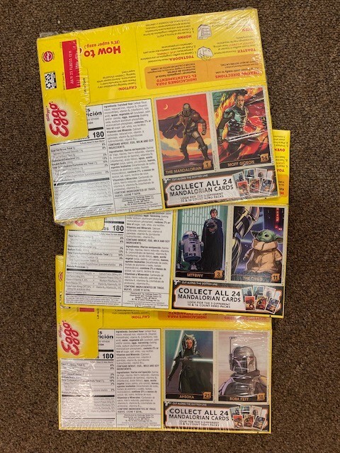 STAR WARS Mandalorian Eggo THREE FLAT Empty Boxes with a total of 6 ...