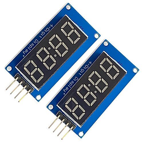 2PCS TM1637 4 Bits Digital Tube LED Display Module with Clock Display ...