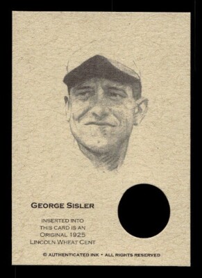 #TN0058 GEORGE SISLER 1925 Penny Collector Baseball Coin Card | eBay