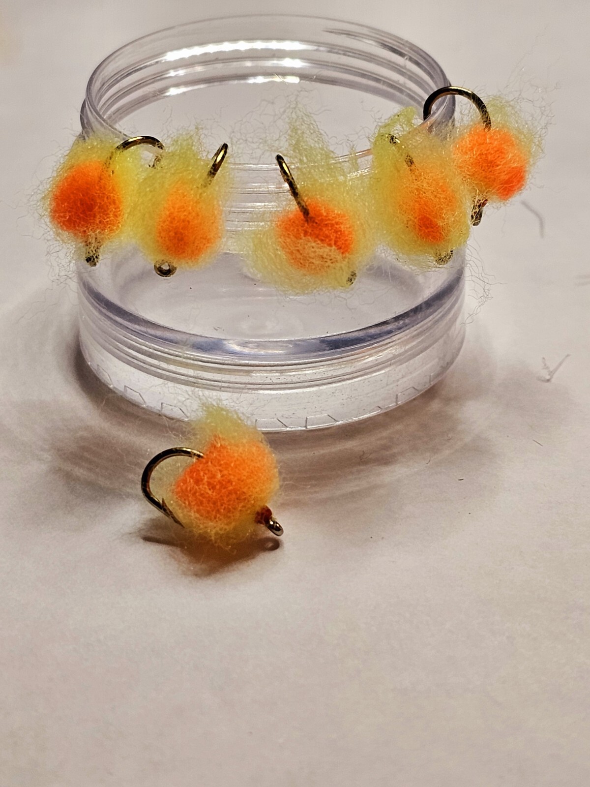 (6) #10 Nuke Egg Fly: Orange with Chartreuse veil: Unweighted | eBay