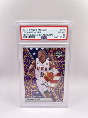 Dwyane Wade 2019 Panini Mosaic #259 Purple Gold Kobe Snakeskin #20/20 ...