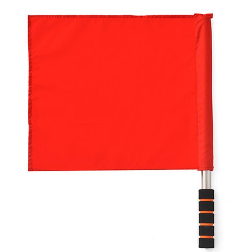 4x Referee Flags, Hand Flags Stainless Steel Flagpole Red Yellow Blue ...