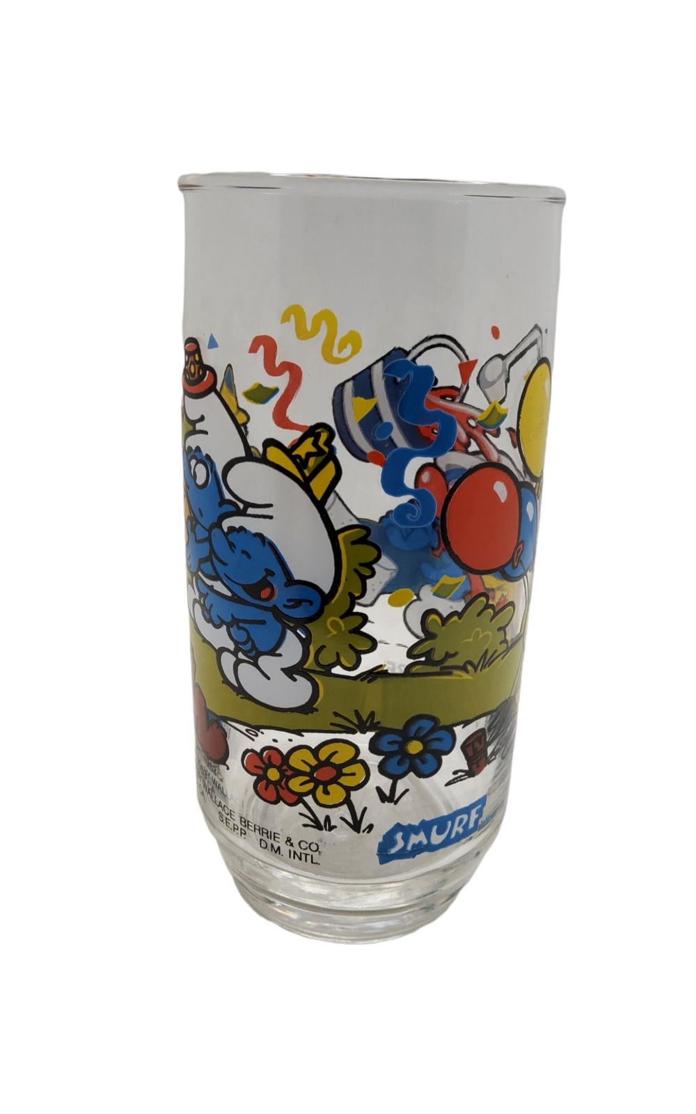 Vintage 1983 Smurf Collectible Glass Clumsy Smurf 1983 Peyo Wallace ...