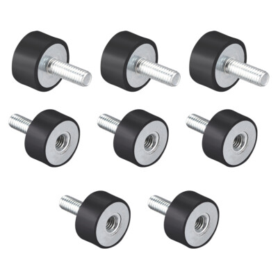 M6 Male Female Rubber Mounts Vibration Isolators 20mm Dia 10mm Height ...
