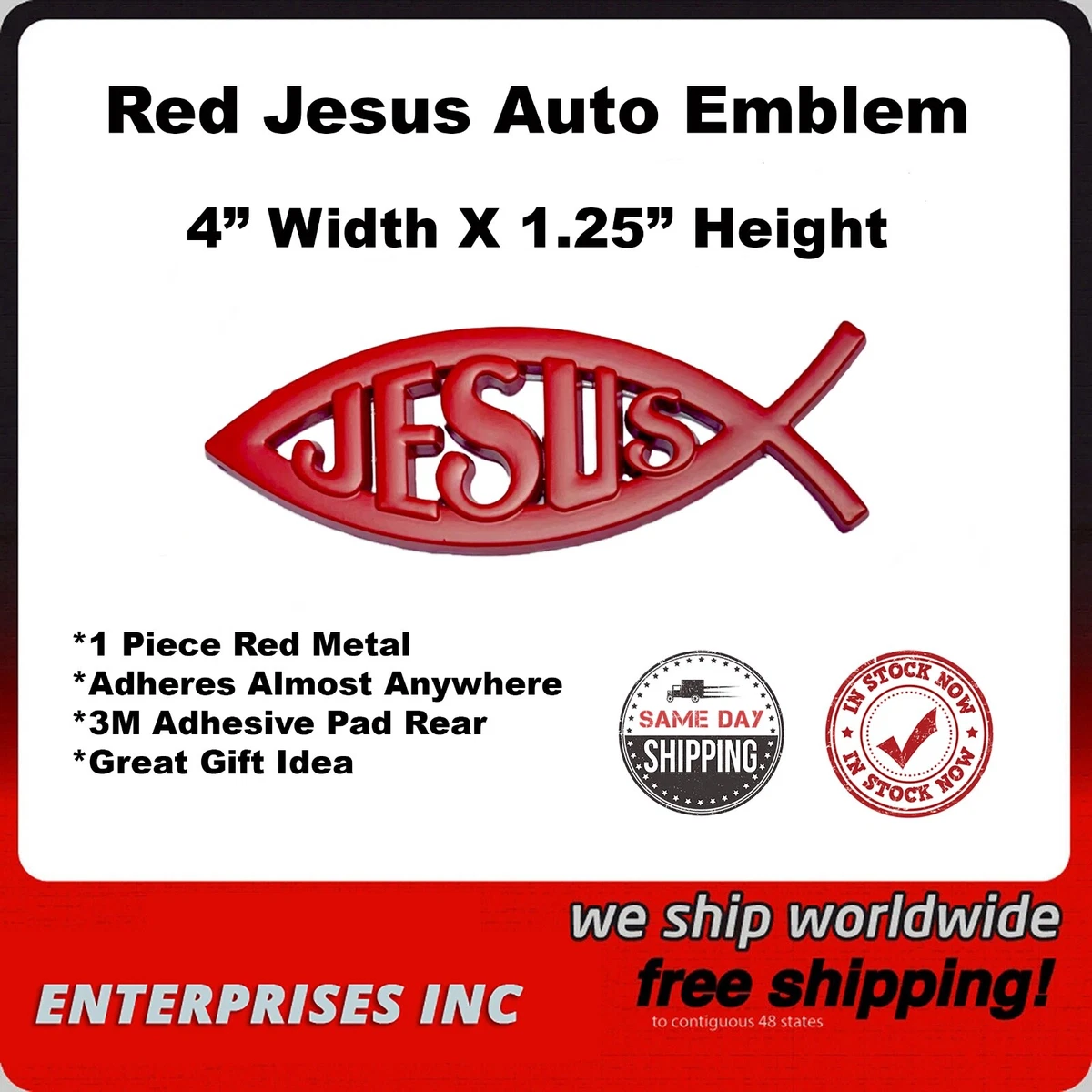 Red Christian Fish Symbol