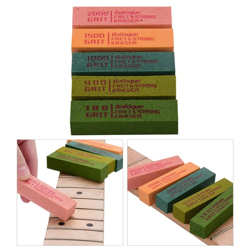 5 Pcs Guitar Fret Polishing Erasers Rubber Blocks 180 400 1000 1500 ...