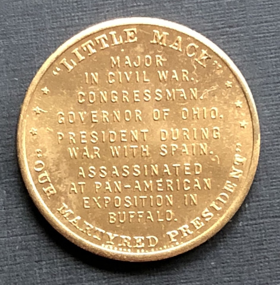 William McKinley 25th United States President 1897-1901 Token Medal | eBay