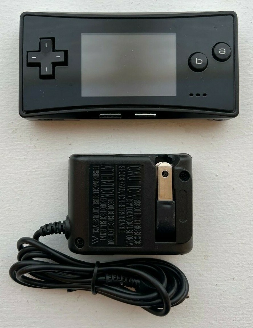 Nintendo Game Boy Micro BLACK with AC Charger -- GOOD Condition -- US ...