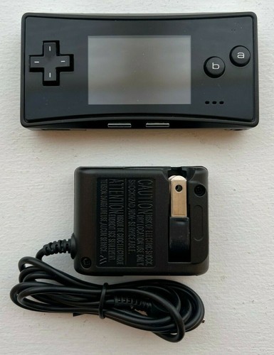 Nintendo Game Boy Micro BLACK with AC Charger -- GOOD Condition -- US ...