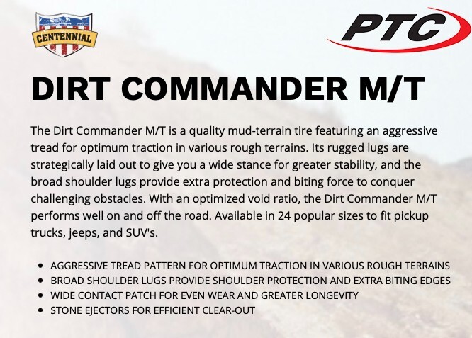 4 NEW 33x12.50R17 Centennial Dirt Commander M/T Mud Tires MT 33 12.50 ...