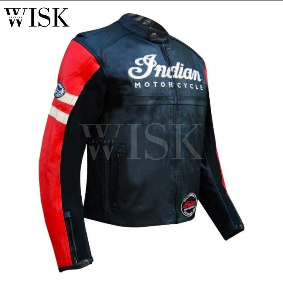 Indian Motorcycle Leather Racing Jacket, Indian Jacket, Genuine Leather ...
