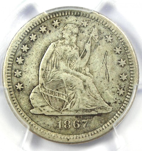 1867-S Seated Liberty Quarter 25C - PCGS VF Details - Rare San ...