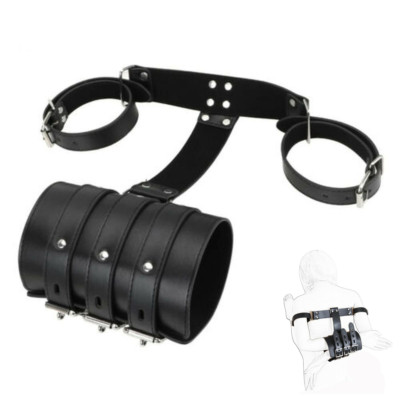 STRICT Bondage Arm Binder Restraint Wrist Leather Adjustable Locking ...